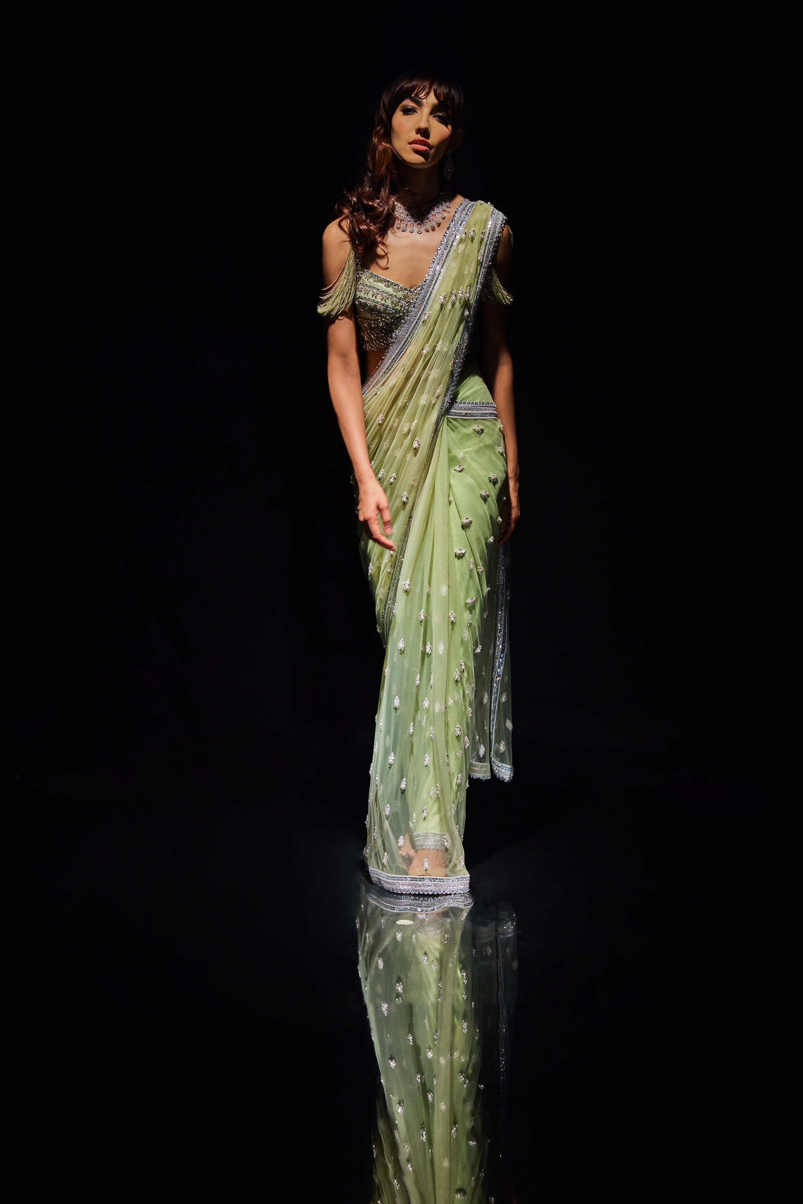 Seafoam Saree – Monisha Jaising