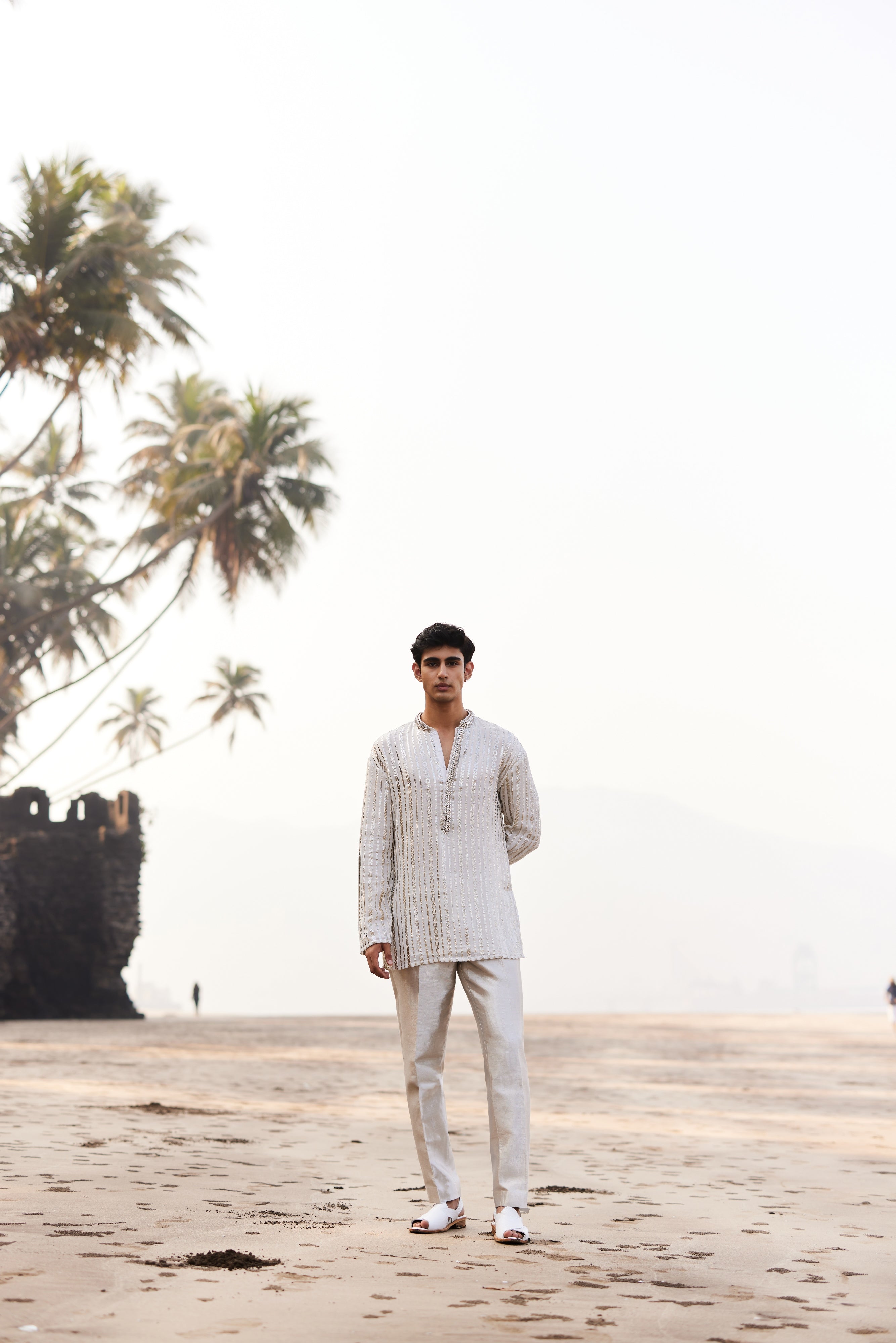 White & Silver Chains Kurta Set – Monisha Jaising