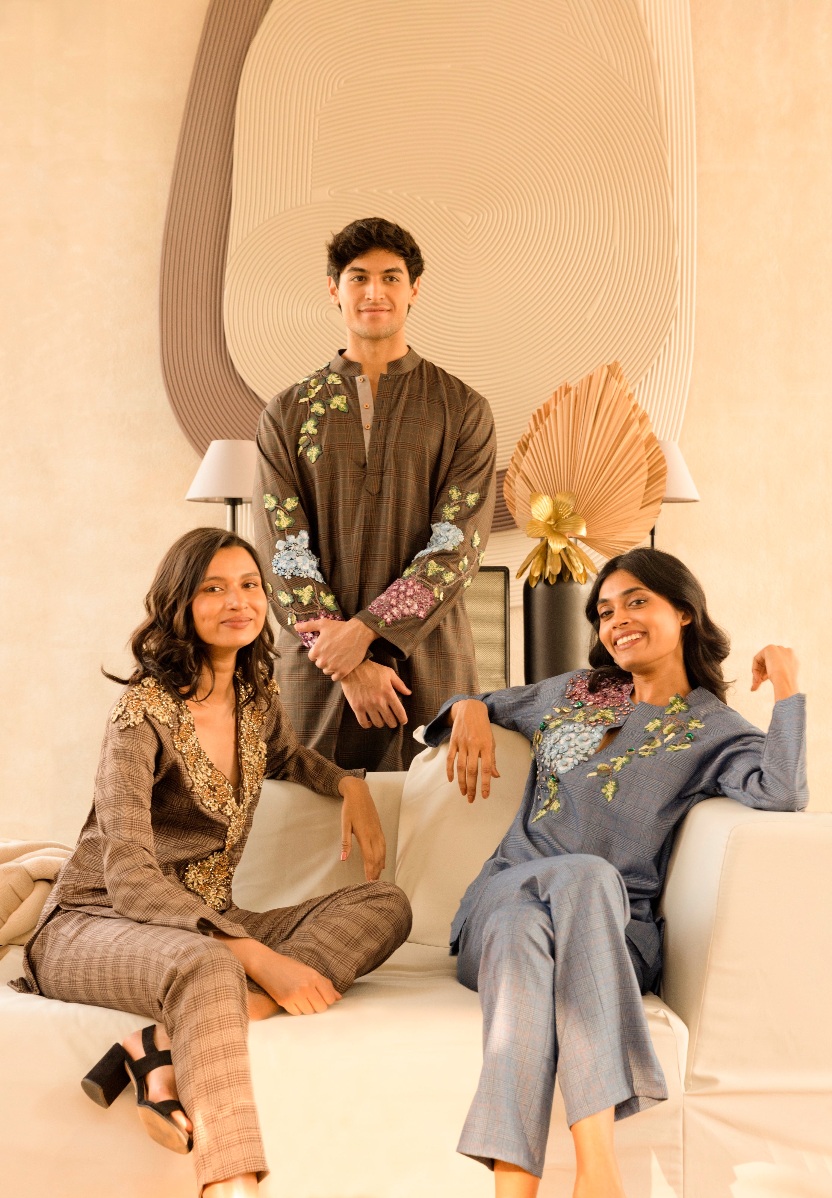 Brown Plaid Set - Menswear – Monisha Jaising