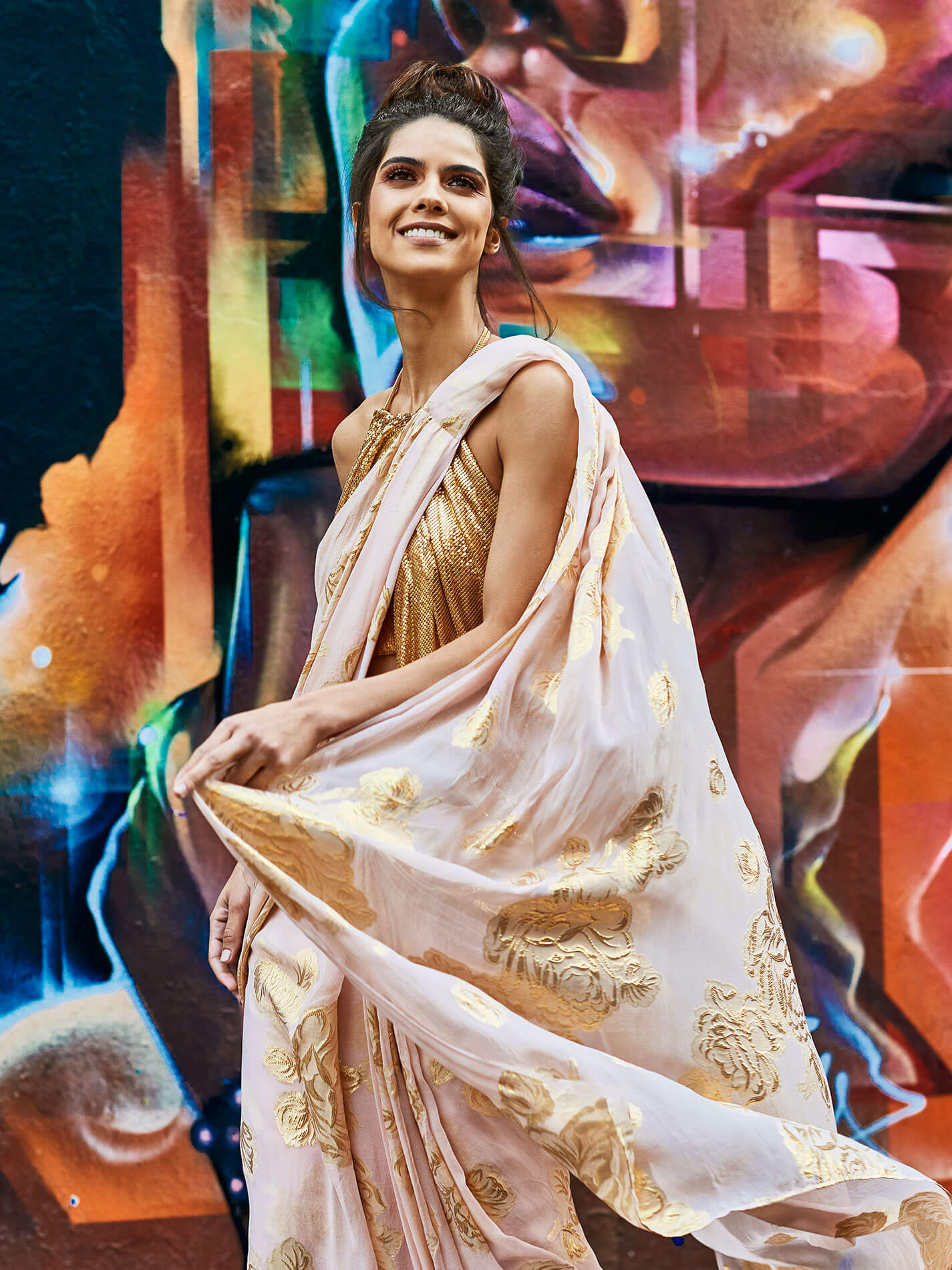 Buy Palest Saree with Chainmail Blouse Online – Monisha Jaising